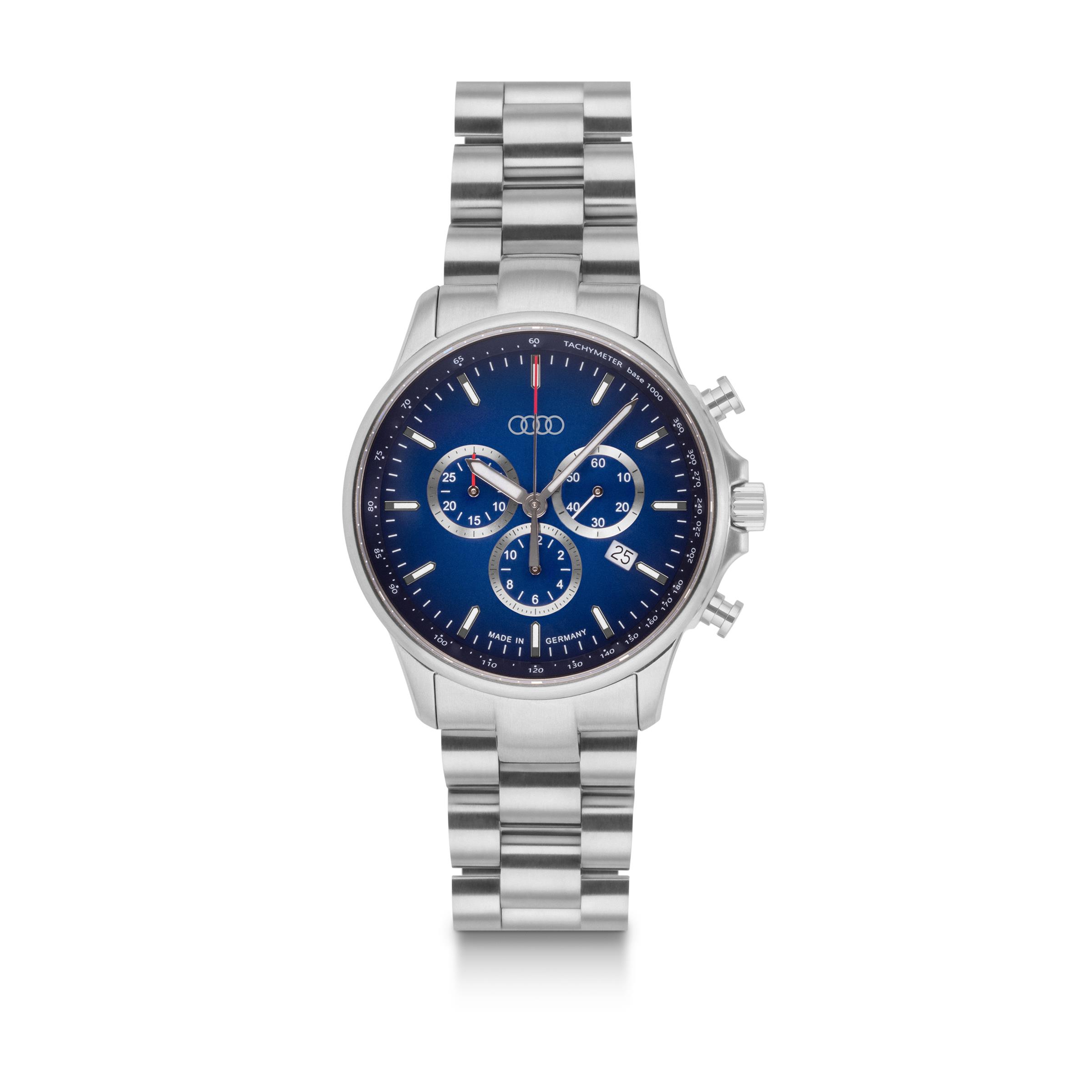 Audi Chronograph stainless steel, silver/blue | Watches | Lifestyle ...